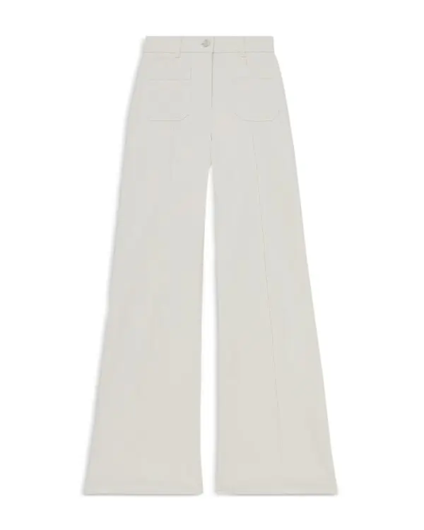 REISS Sakura Flare Patch Pocket Jeans - Ecru
