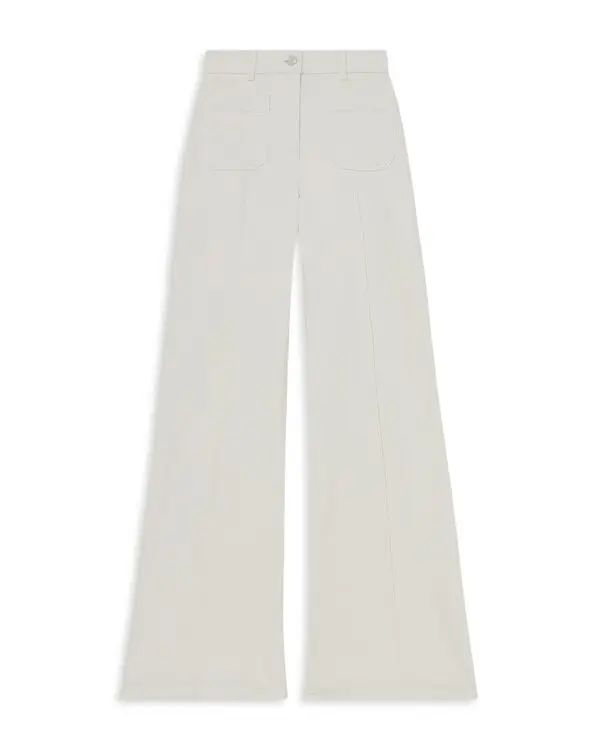 REISS Sakura Flare Patch Pocket Jeans - Ecru