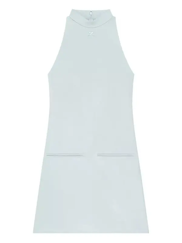 COURREGES High-neck Pocket Dress - Blue