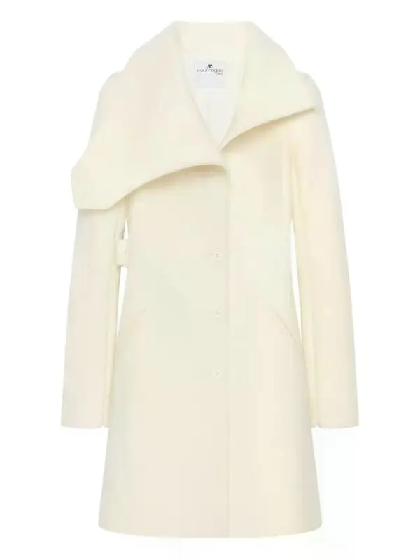 COURREGES Asymmetrical-collar Coat - Neutrals