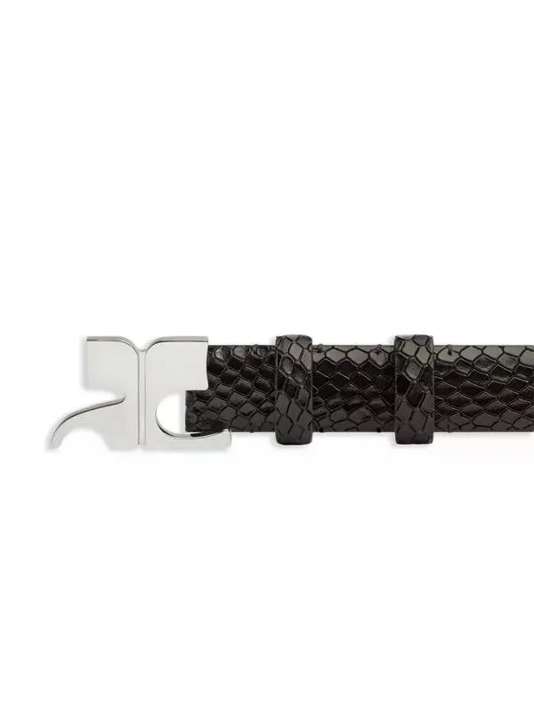 COURREGES Viper Leather Belt - Black