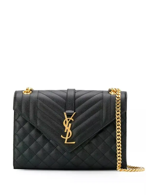 Saint Laurent Cassandra Quilted Shoulder Bag - Black
