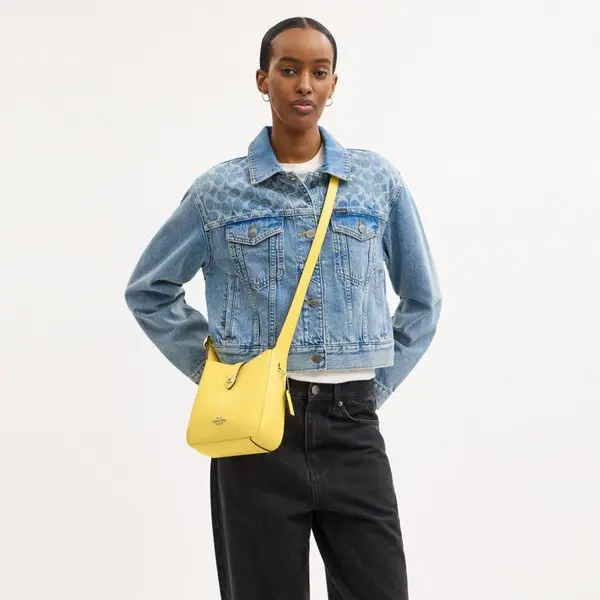 COACH® Hadley Mini Crossbody Bag - Pebbled Leather/gold/yellow