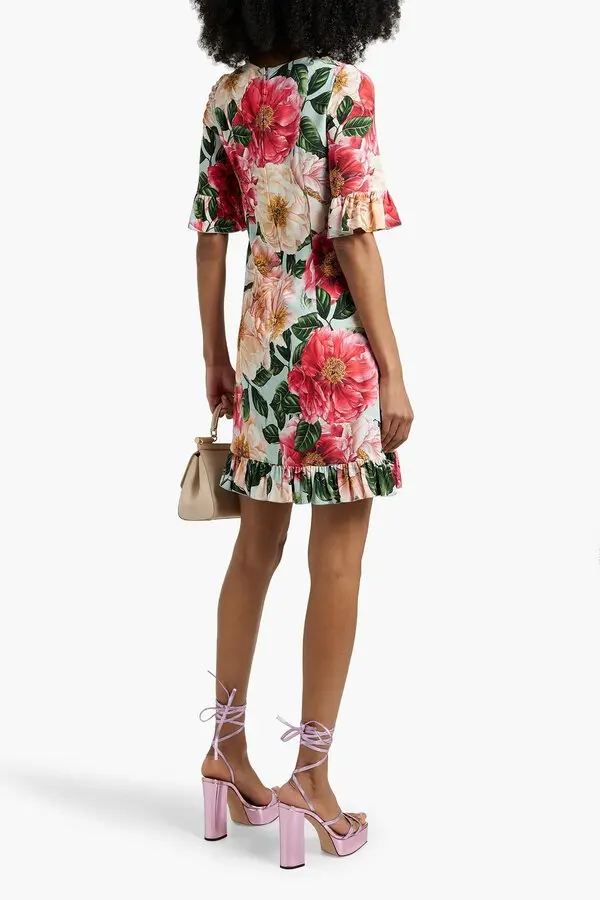 Dolce & Gabbana Floral-print Crepe Mini Dress