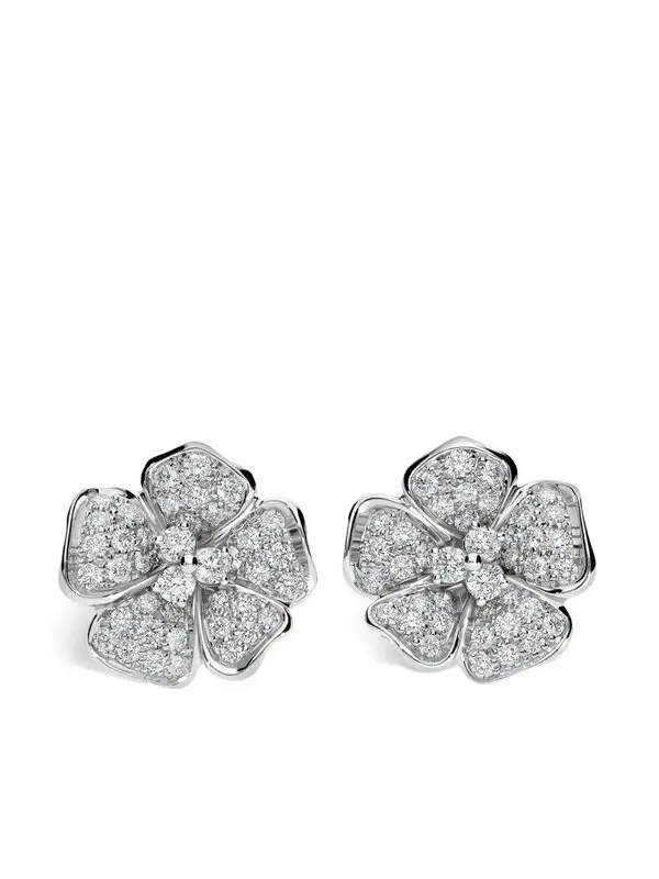 LEO PIZZO 18kt White Gold Flora Diamond Earrings - Silver