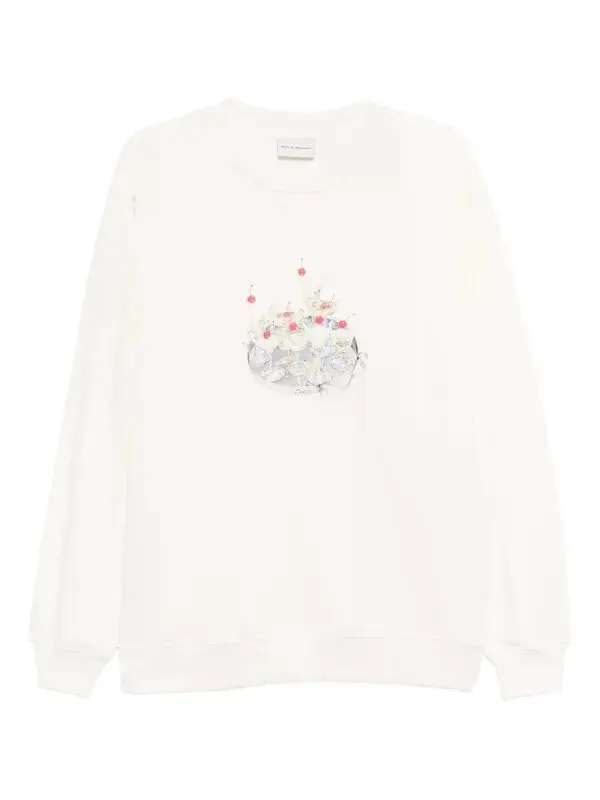Drole De Monsieur Cocktail-print Sweatshirt - Neutrals
