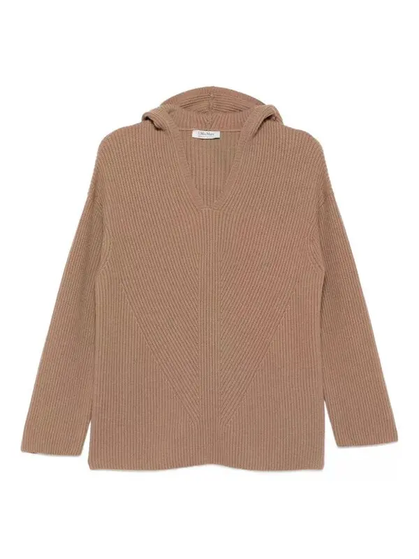 Max Mara Hooded Ribbed Jumper - Brown