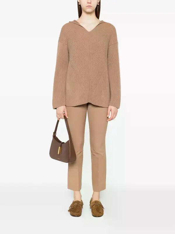 Max Mara Hooded Ribbed Jumper - Brown