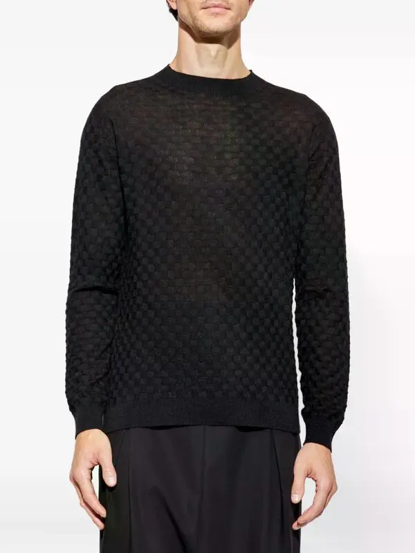 Giorgio Armani Textured Knit Sweater - Black