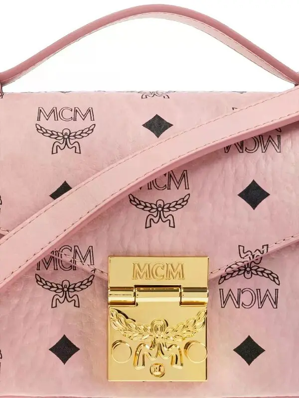 Mcm Monogram Flap Crossbody Bag - Pink