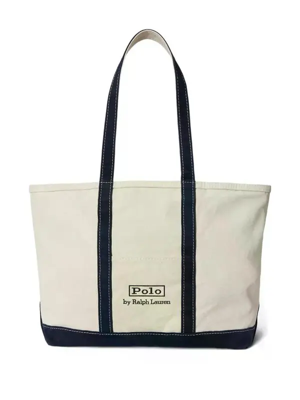 Polo Ralph Lauren Logo-embroidered Canvas Tote - Neutrals