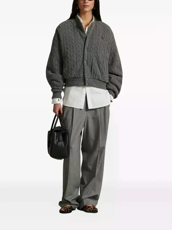 Polo Ralph Lauren Cable-knit Bomber Jacket - Grey