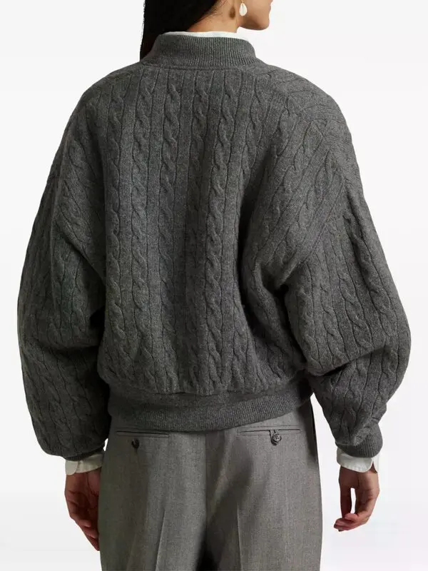 Polo Ralph Lauren Cable-knit Bomber Jacket - Grey
