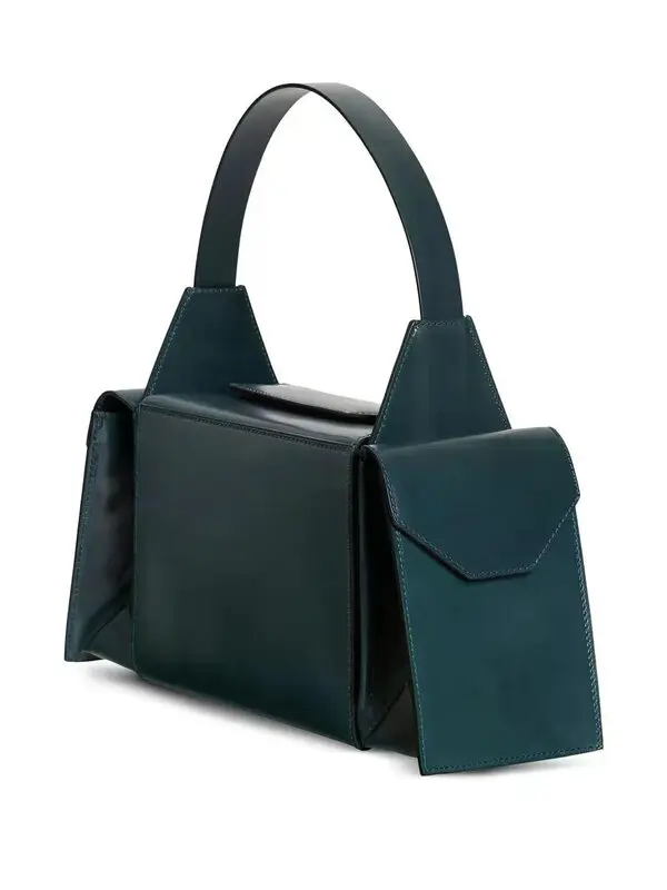 MERRYL TIELMAN Barbara Leather Shoulder Bag - Blue