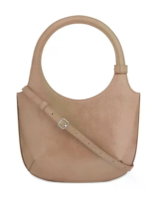 COURREGES Leather Shoulder Bag With Rounded Handle - Brown
