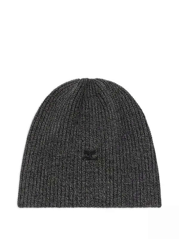 COURREGES Ribbed-knit Beanie - Grey