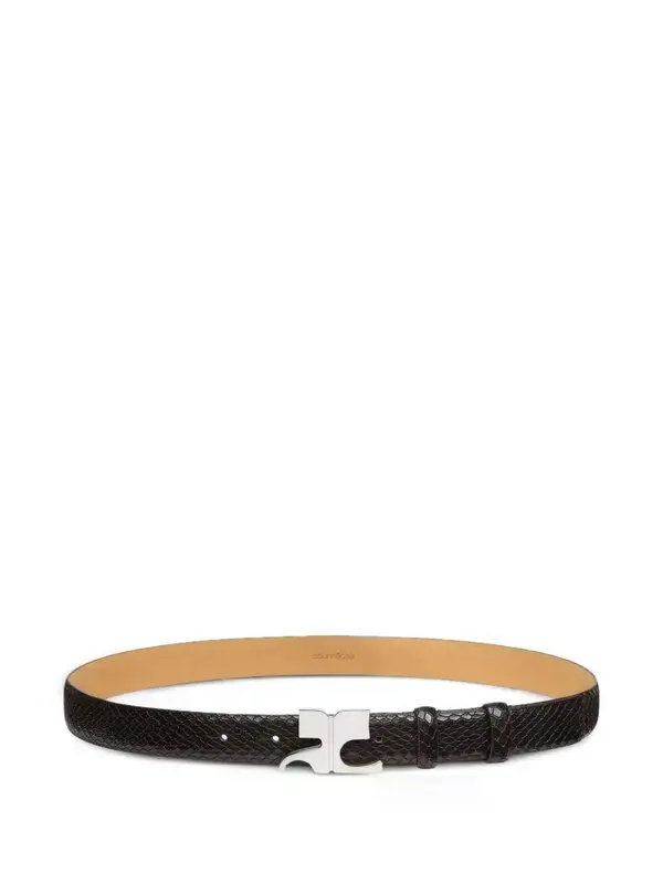 COURREGES Viper Leather Belt - Black