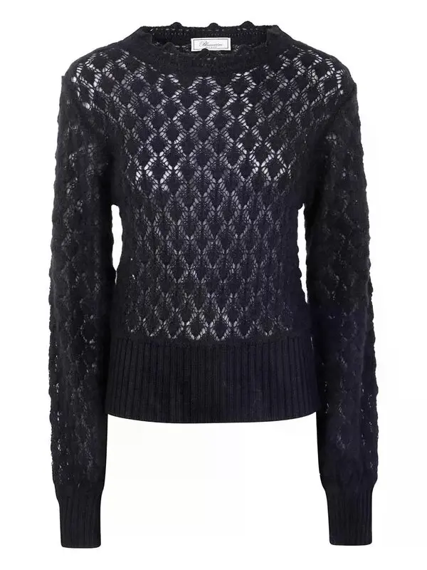 Blumarine Open-knit Geometric Pattern Sweater
