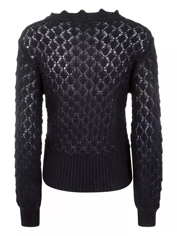 Blumarine Open-knit Geometric Pattern Sweater