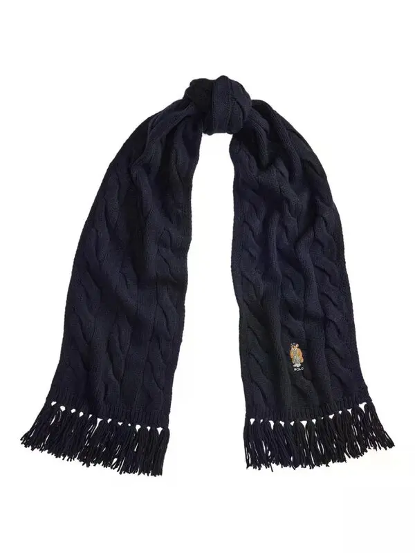 Polo Ralph Lauren Cable-knit Embroidered Scarf