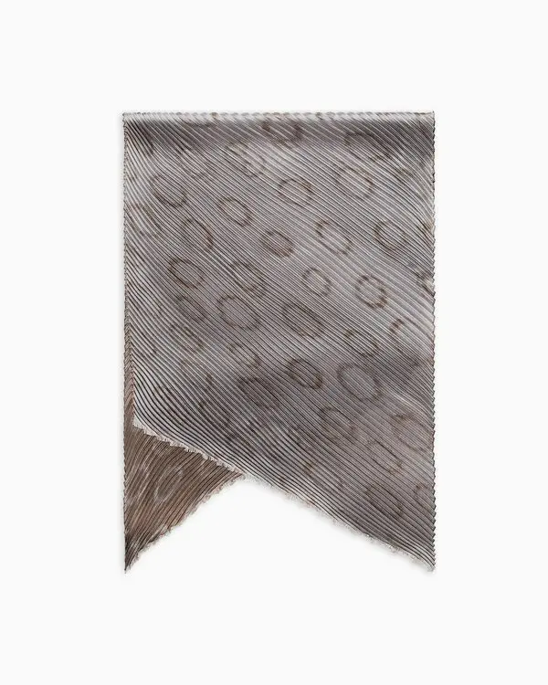 Giorgio Armani Pleated Silk-blend Scarf - Grey