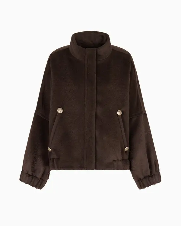 Giorgio Armani Alpaca And Wool Pea Coat
