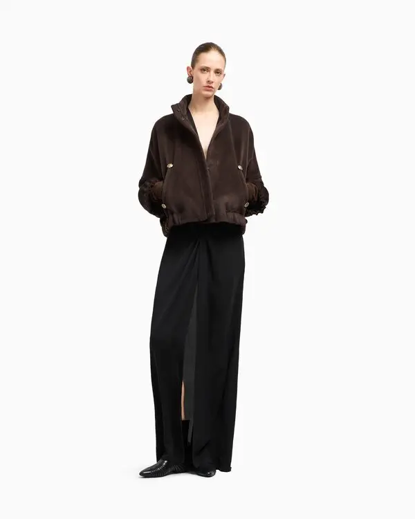 Giorgio Armani Alpaca And Wool Pea Coat