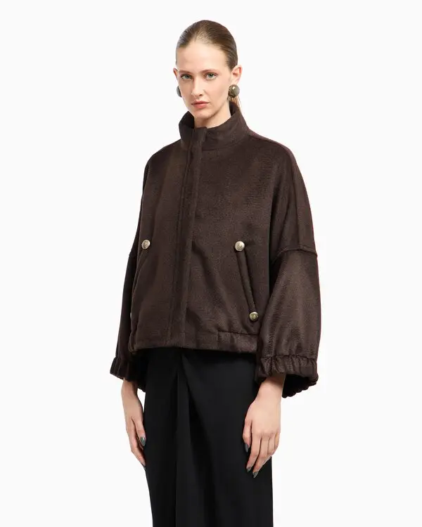 Giorgio Armani Alpaca And Wool Pea Coat