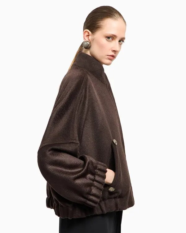 Giorgio Armani Alpaca And Wool Pea Coat