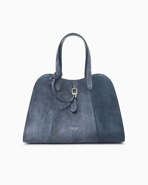 Giorgio Armani Large Suede Tote - Grey