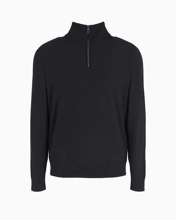 Giorgio Armani Virgin Wool Mock-neck Jumper - Black