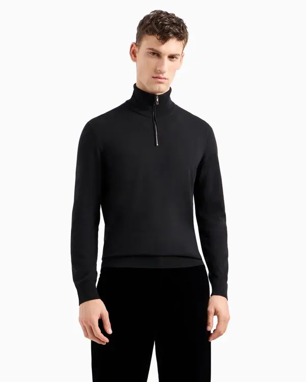 Giorgio Armani Virgin Wool Mock Neck Jumper
