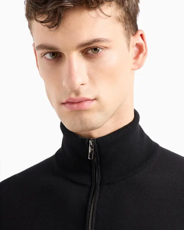 Giorgio Armani Virgin Wool Mock Neck Jumper