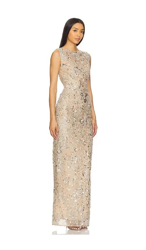 BRONX AND BRONCO Violet Metallic Maxi Dress