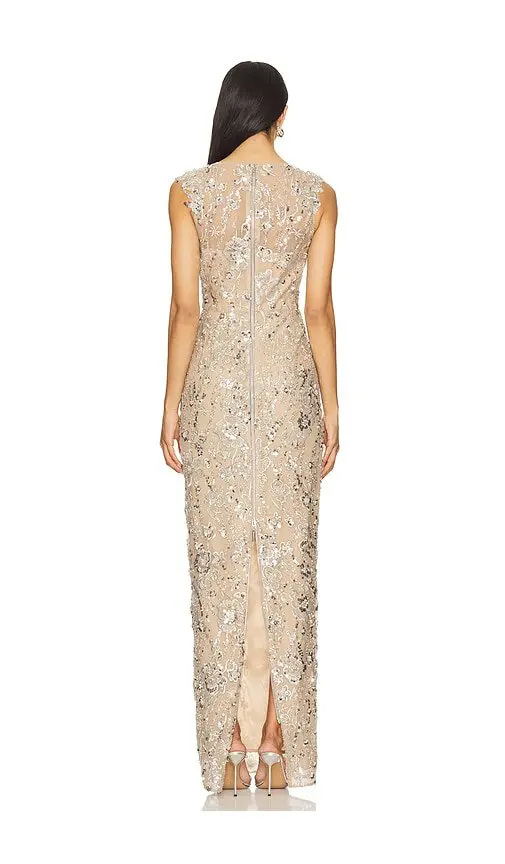 BRONX AND BRONCO Violet Metallic Maxi Dress