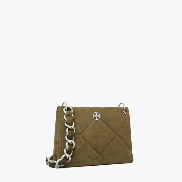 Tory Burch Small Kira Diamond Quilt Suede Shoulder Bag