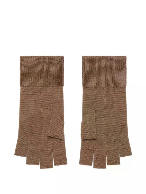 COURREGES Ribbed Fingerless Gloves - Brown