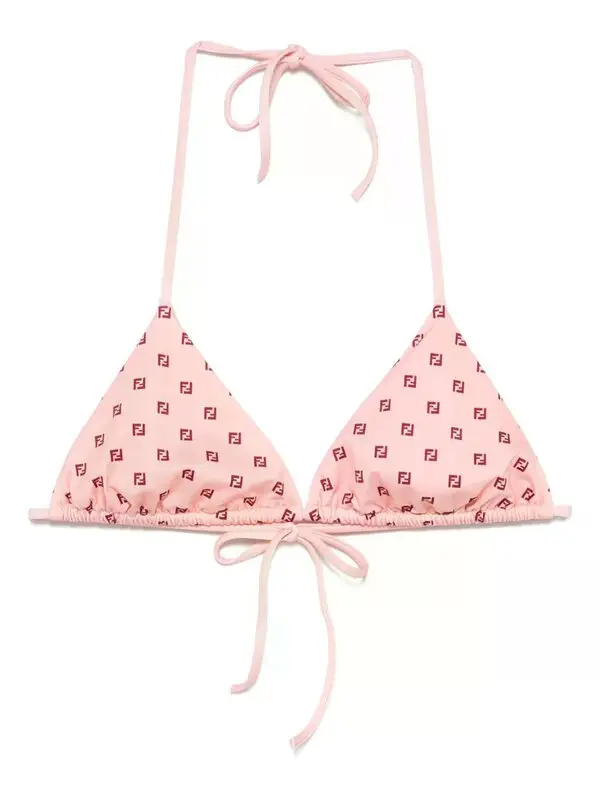 Fendi Logo-print Triangle Bikini Top - Pink