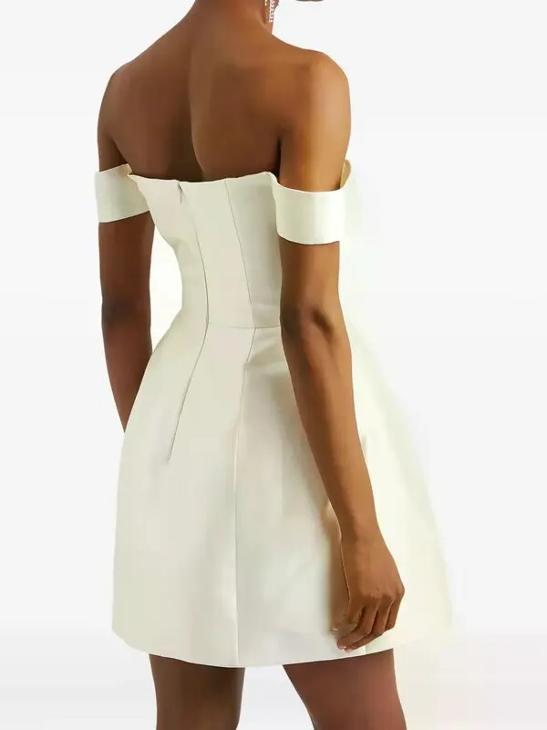 De La Vali Lace-Trimmed Satin Mini Dress - Neutrals | Editorialist