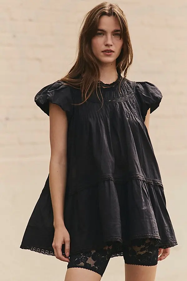 Free People Clarise Mini Dress - Black