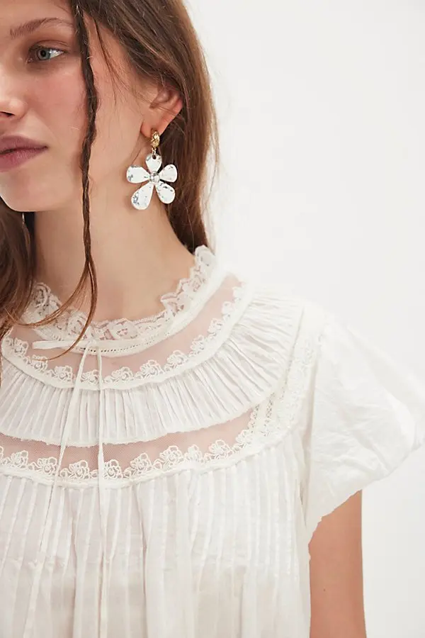 Free People Clarise Mini Dress - Clean Ivory