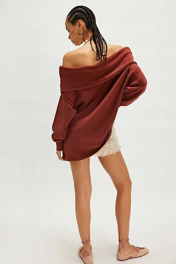 Free People Off Chill Sweatshirt - Brick Wall