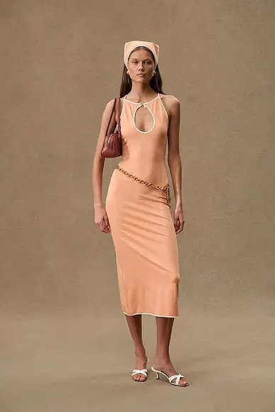 ROWEN ROSE Sleeveless Cut-out Long Dress