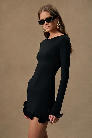 SAME Mini Dress With Ruffle Hem