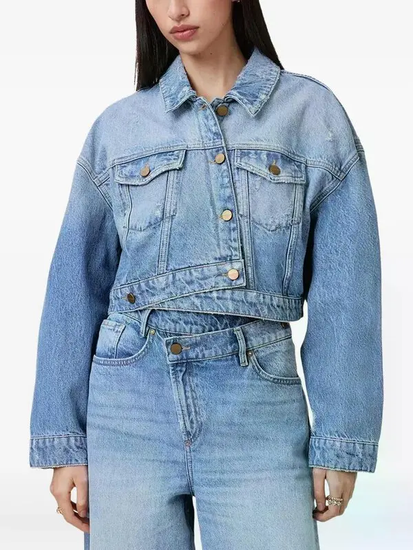 ALLSAINTS Distressed Cropped Denim Jacket