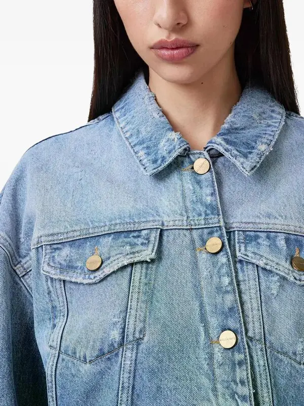 ALLSAINTS Distressed Cropped Denim Jacket