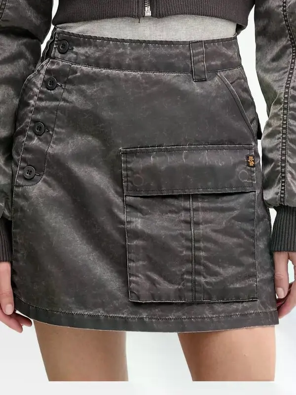 Alpha Industries Button-fastening Cargo A-line Skirt - Grey