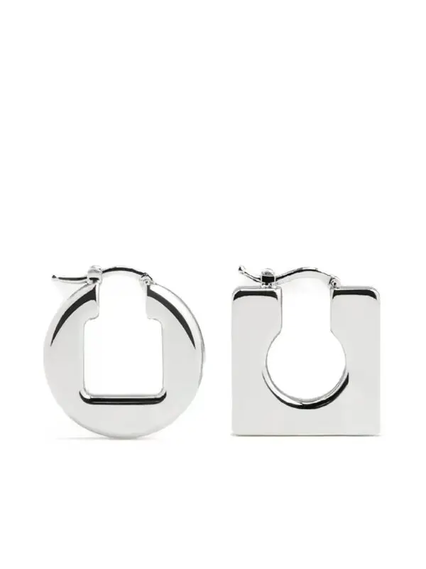 Jacquemus Les Boucles Rond Carré Earrings - Silver