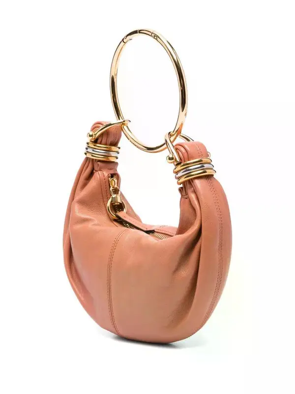 Chloé Mini Leather Tote Bag With Metallic Handle - Brown