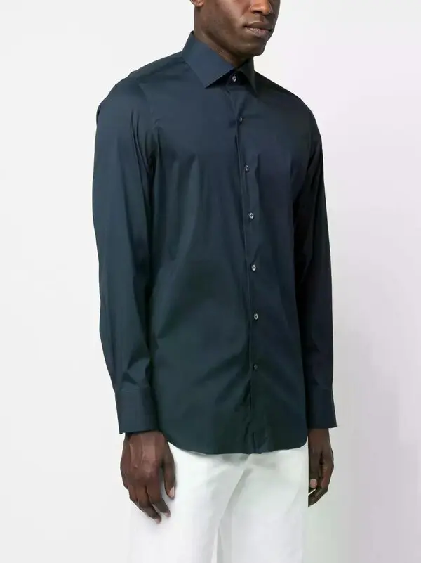 FINAMORE 1925 Plain Cotton-blend Shirt